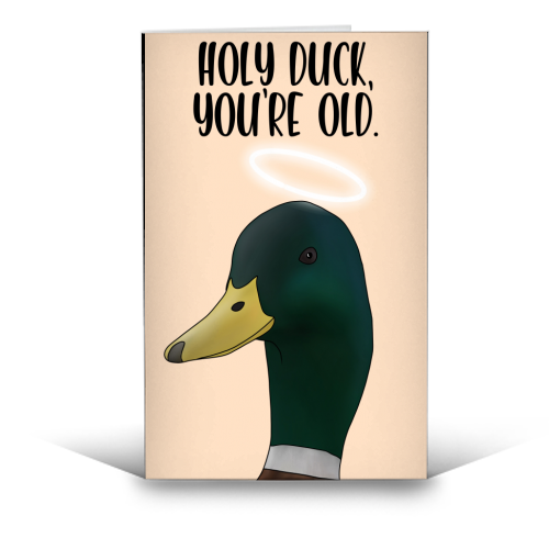 holy-duck-funny-greeting-card-by-pink-pip—GreetingCardPortrait – Birds Yard