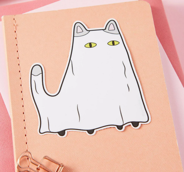 Ghost cat sticker – Birds Yard