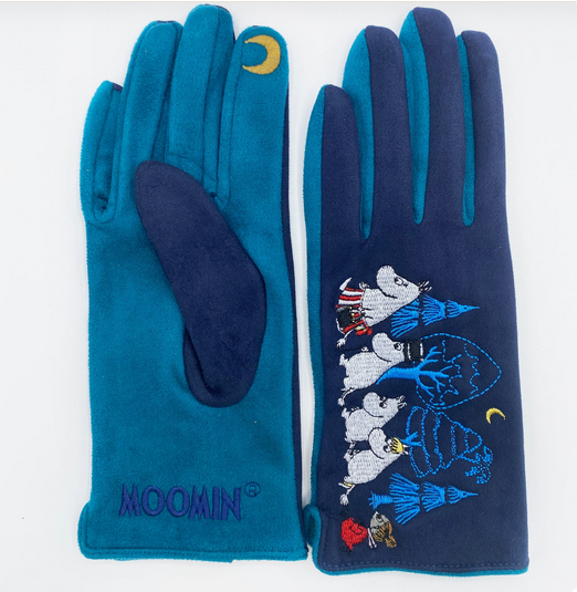 blue moomin embroidered gloves – Birds Yard